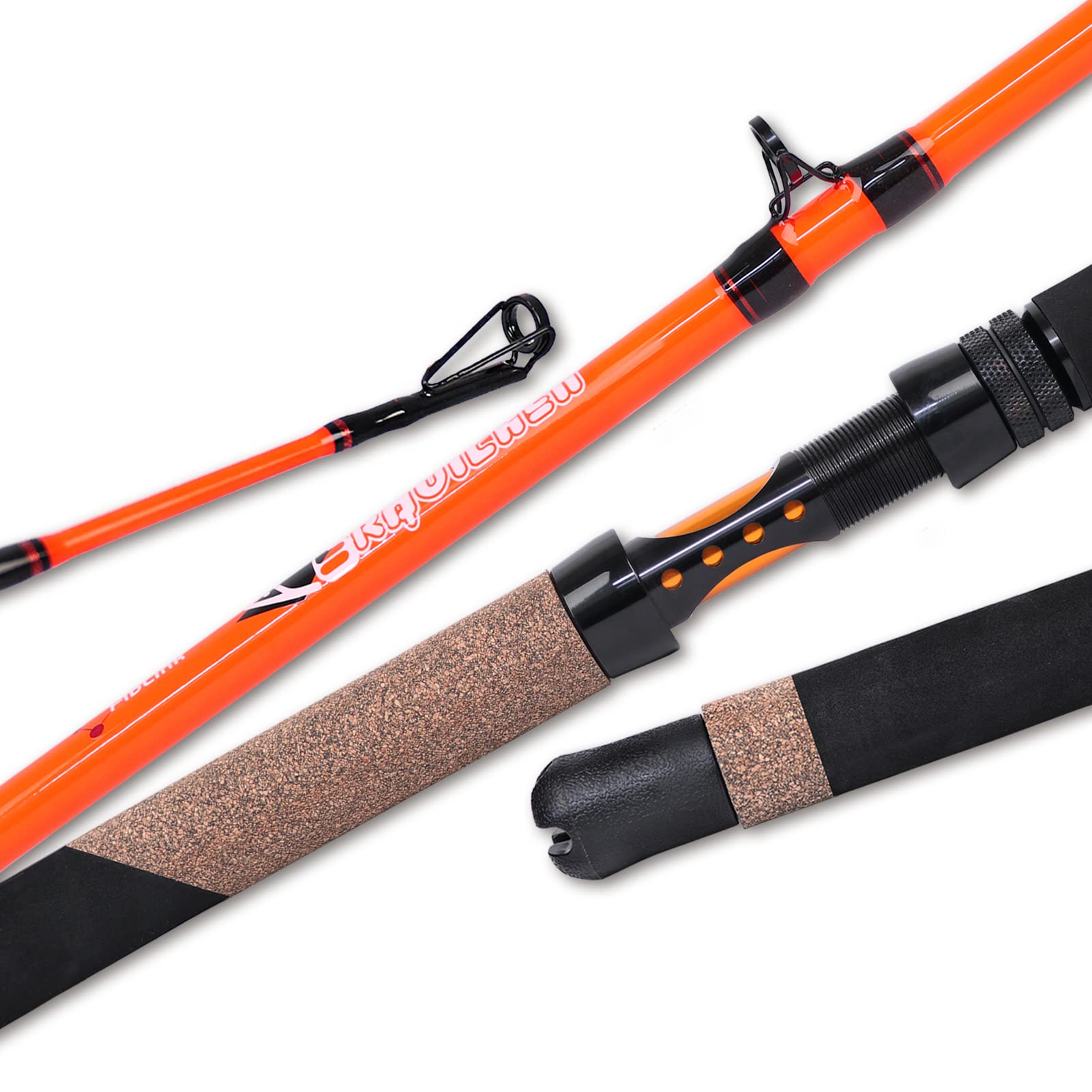 Fiblink 1-Piece & 2-Piece Catfish Rod Portable Catfishing Rod with Sensitive Tip (8’-Heavy-2Pcs)