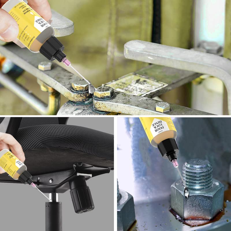 Door Hinge Lubricant 1 oz Needle Oiler Get rid of Annoying squeaks Instantly