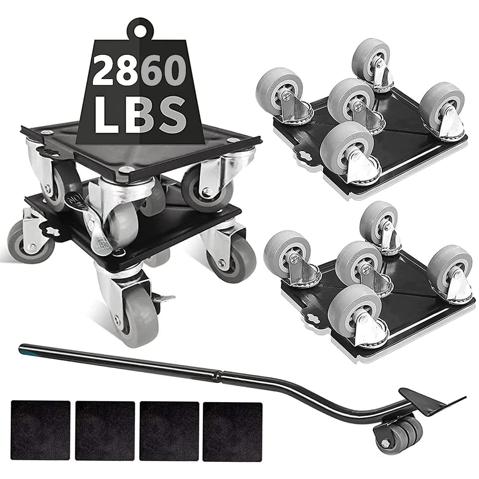 Furniture Mover 5 Wheels Heavy Duty Furniture Dolly Easy Furniture Lifter Mover Tool Set for Moving Heavy Furniture Sofa Cabinet Refrigerator,Up to1300KG / 2860 Lbs Capacity