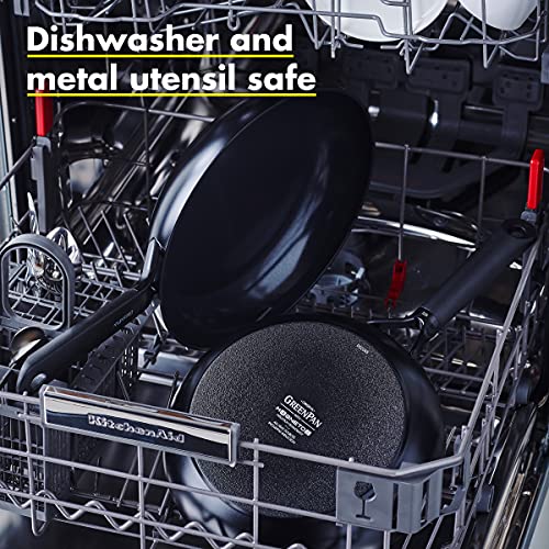 GreenPan SmartShape Healthy Ceramic Nonstick, 9.5" Frying Pan Skillet, PFAS-Free, Dishwasher Safe, Black