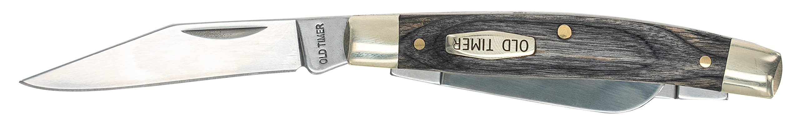Old Timer Heritage Series 34OT Middleman 5.7in Traditional Folding Pocket Knife with Stainless Steel Clip Point Blade, Sheepsfoot Blade, Pen Blade, and Laminate Handle for Hunting, EDC, and Outdoors