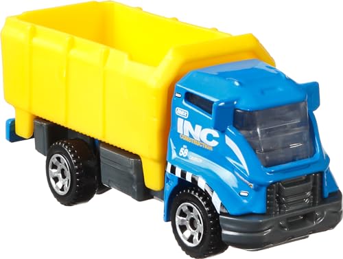 Matchbox Cars 9-Pack of 1:64 Scale Toy Construction Vehicles, Multipack of Realistic Trucks, Collectible Set