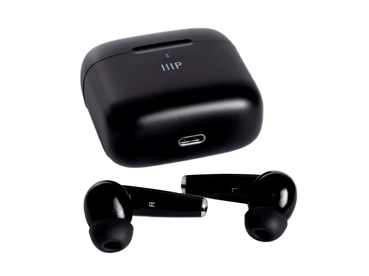 Monoprice Horizon ANC True Wireless Earphones with ANC, Qualcomm QCC3040 Bluetooth 5.2, 4 Mics, CVC 8.0, Adaptive aptX, AAC, Gaming Low Latency Mode, Sweatproof, Charging Case