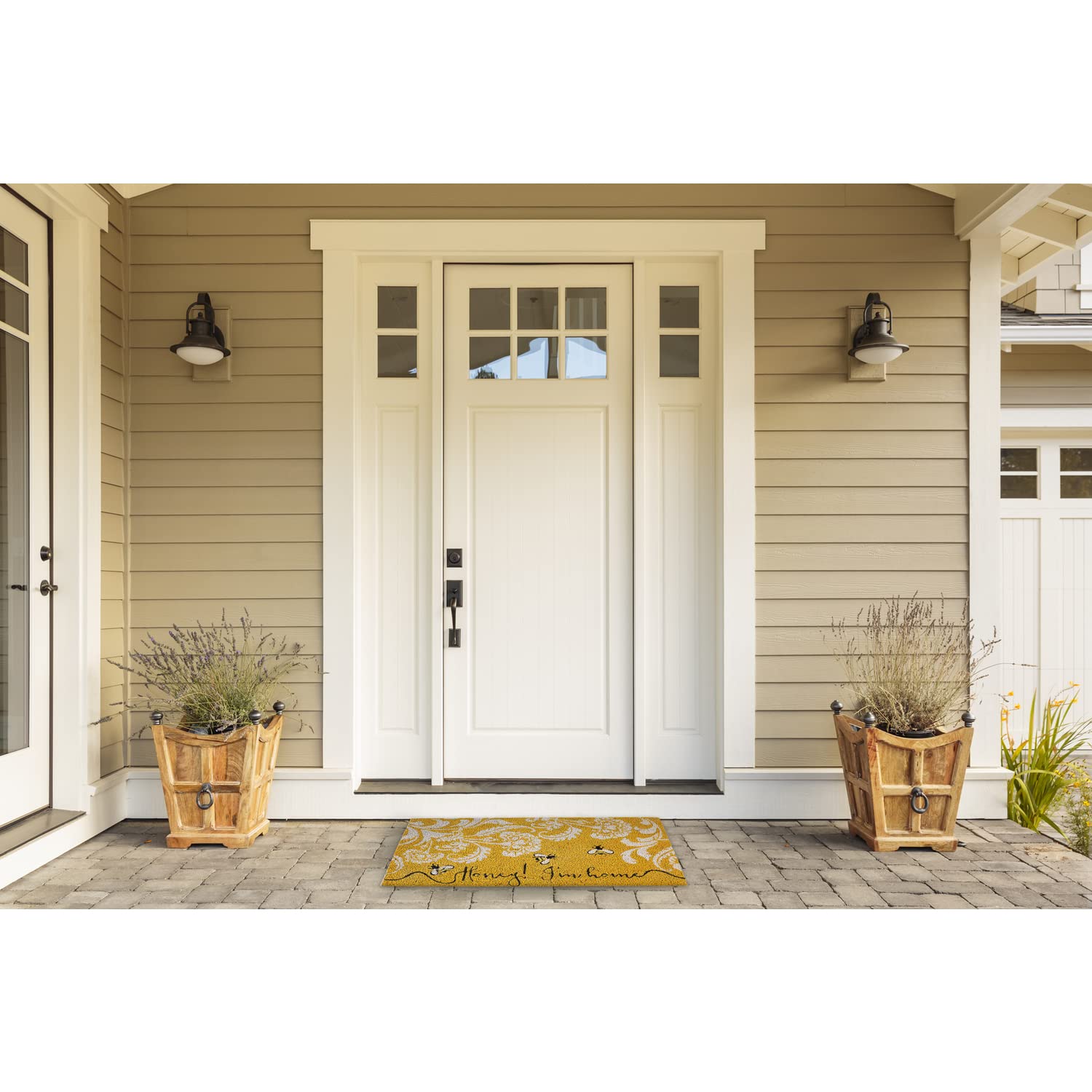 DII Natural Coir Doormat, Fun Greeting Mat, Honey I'm Home, 18x30