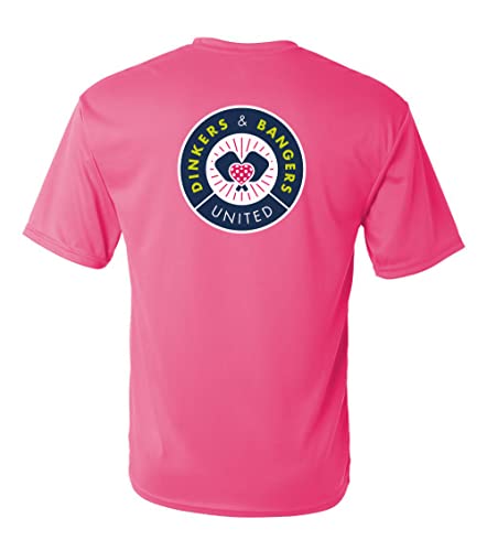Dinkers & Bangers - Pink United - Men's Pickleball Performance T-Shirt - 2 Sided - Pink - L