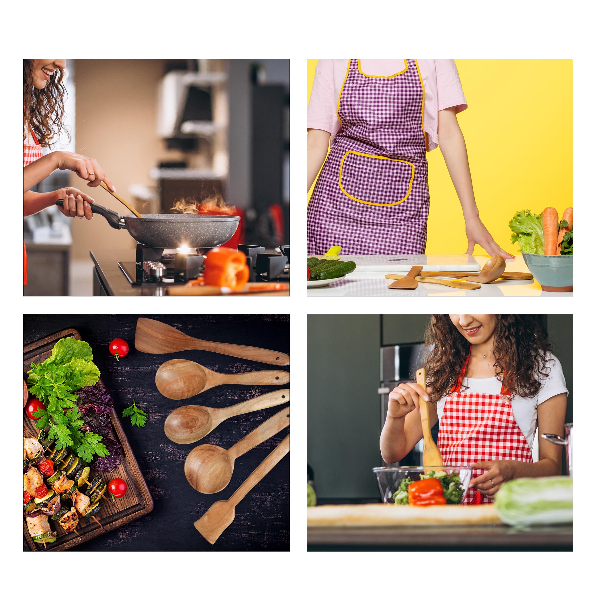 Cooking Utensils Set, Nonstick Wooden Spoons for Cooking, Cookware Sets, Kitchen Essentials, Kitchen Appliances, Kitchen Utensils Tool Set, Housewarming Gift, Mangowood Kitchen Utensils Set Pack of 5