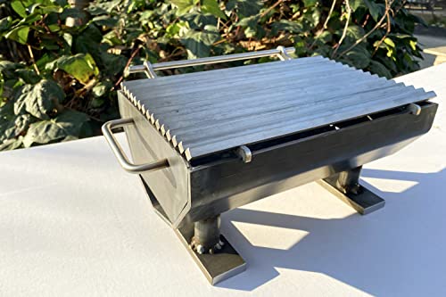 Hibachi Grill Metal Portable Fire Pit, Outdoor Fire Pit, Backyard Fire Pit Bowl, Stainless Steel Charcoal Grill Kebab BBQ Portable Grill