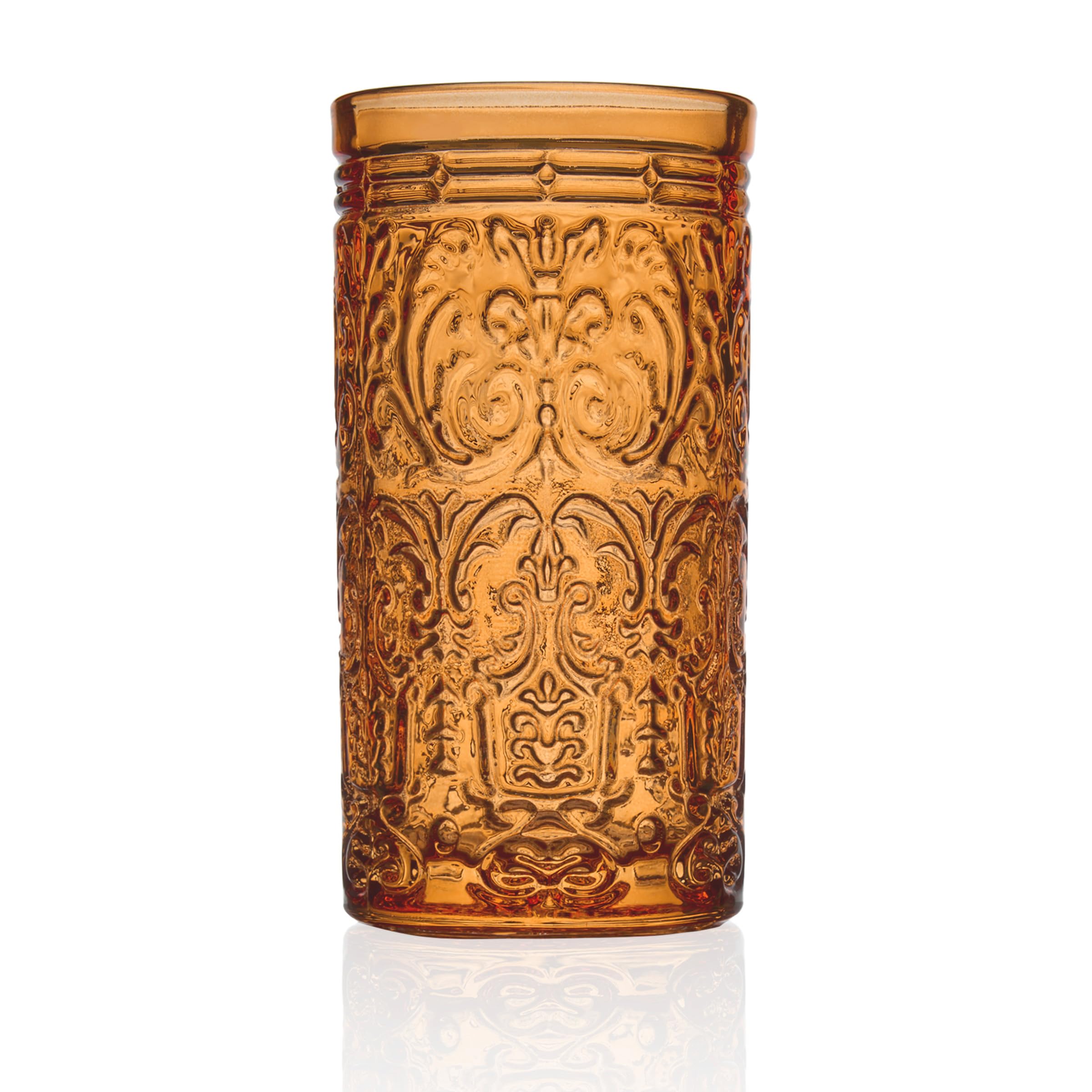 Godinger Jax Highball Beverage Glass Cup Orange Spice β Set of 4