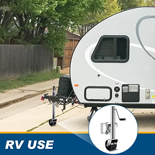 Swivel Trailer Jack with 6 Inch Dual Wheels 2000 Lbs Capacity 12" Lift Heavy Duty Boat Trailer Jack Swing Back Anti Rust Double Wheels Trailer Tongue Jack for RV Camper Utility Accessories