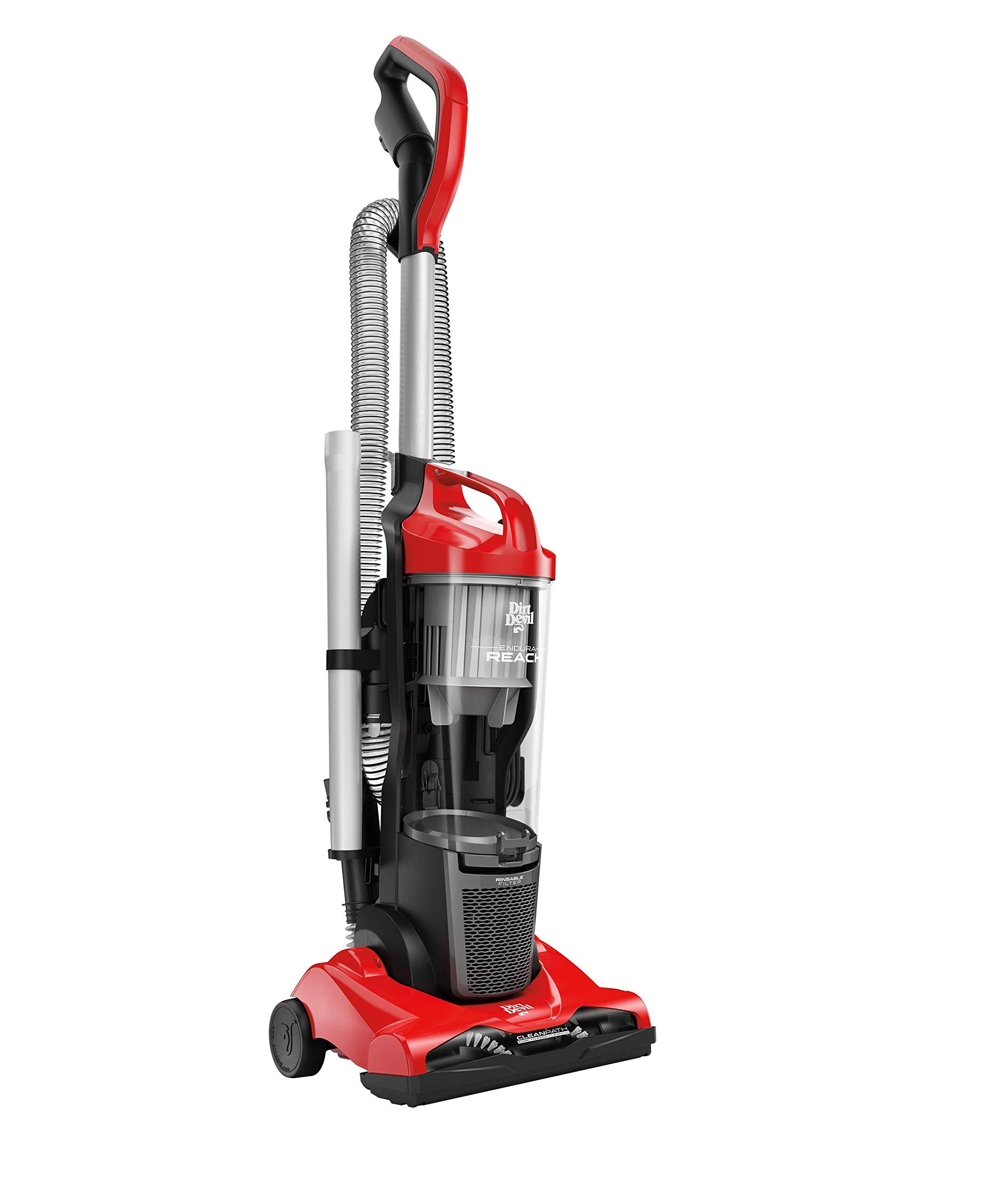 Dirt Devil Endura Reach Upright Vacuum Cleaner, with No Loss of Suction, UD20124, Red (Renewed)