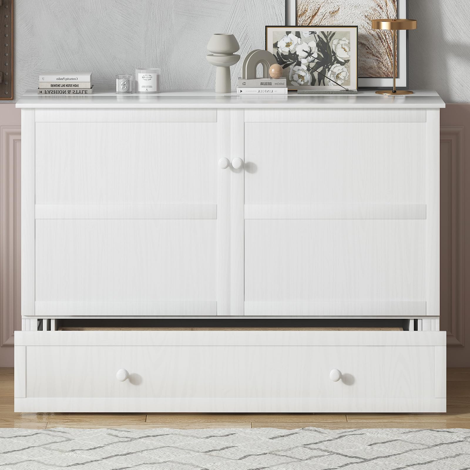 Mjkone Murphy Bed Chest (White)