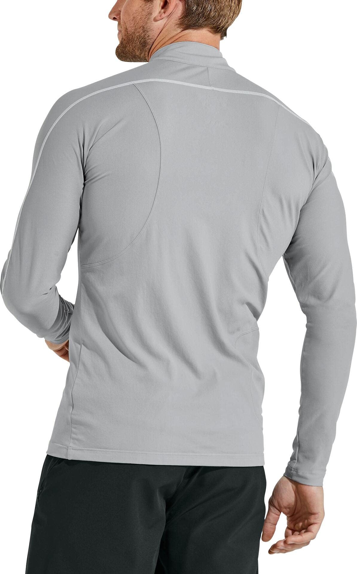 Coolibar UPF 50+ Men's Nocona Zip Rash Guard - Sun Protective (Medium- Mercury)