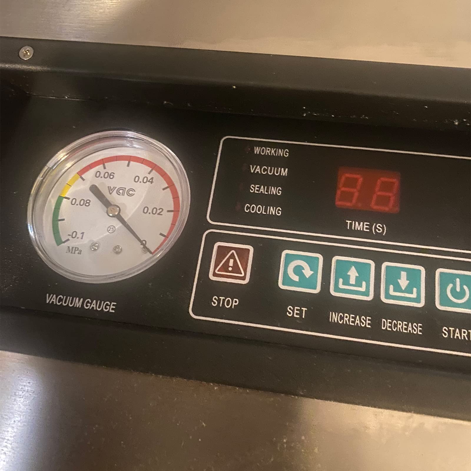 Digital Vacuum Packing Sealing Machine Sealer Commercial Desktop Sealer Chamber Packaging Industrial Chamber Kitchen Food 120W 110V