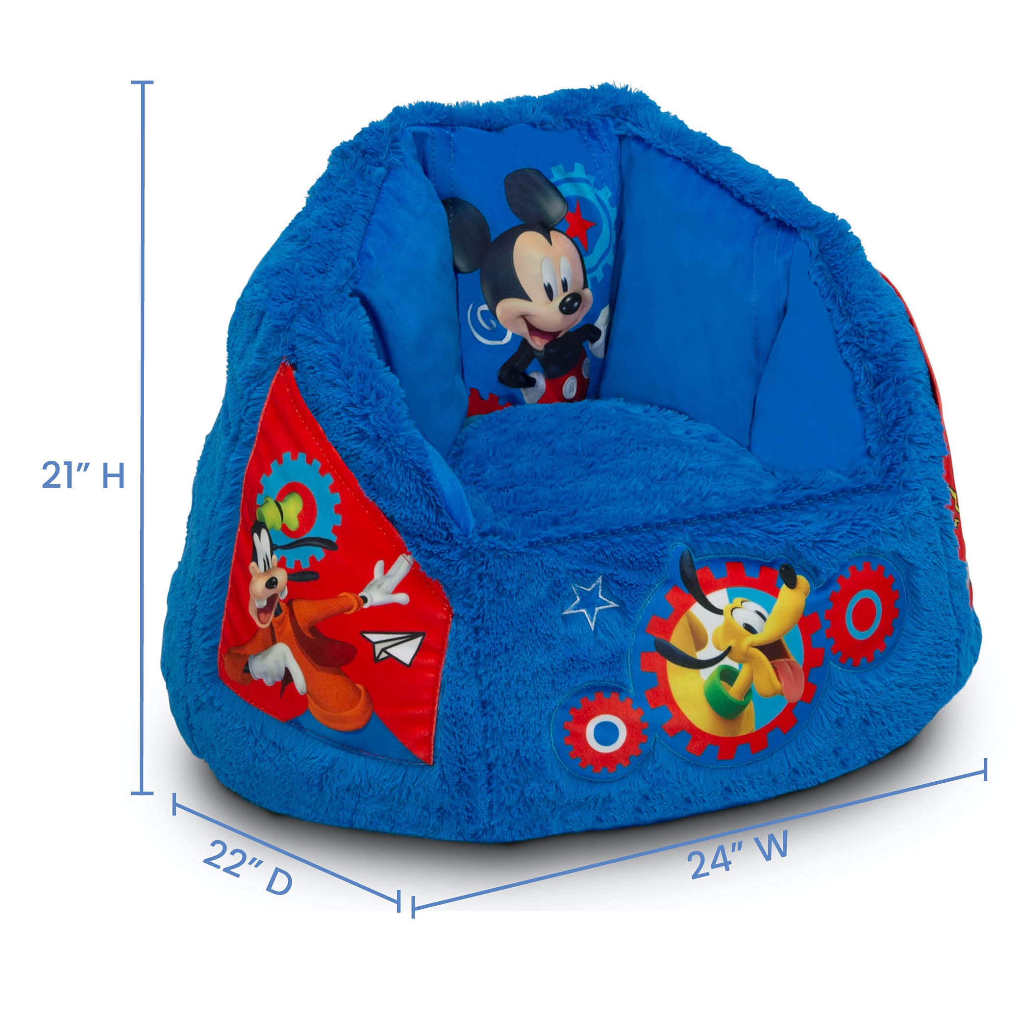 Delta Children Disney Mickey Mouse Cozee Fluffy Chair, Toddler Size (for Kids Up to 6 Years Old)