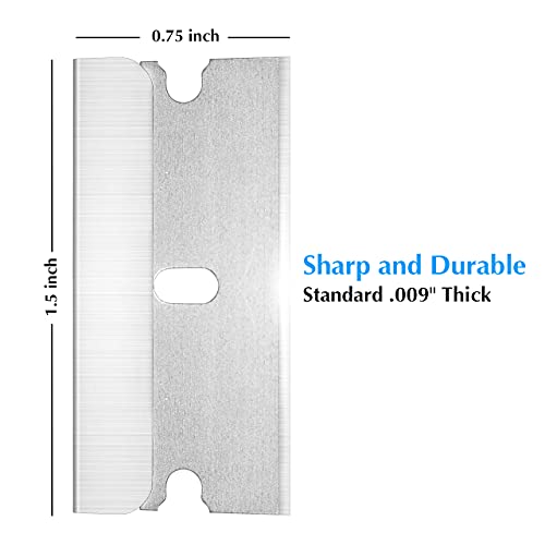 JIKIOU 200PCS Single Edge Razor Blades, Industrial Scraper Razor Blades, One Edge Razor Blade, Replacement Box Cutter Blades, Suitable for Removing Labels, Decals, Stickers