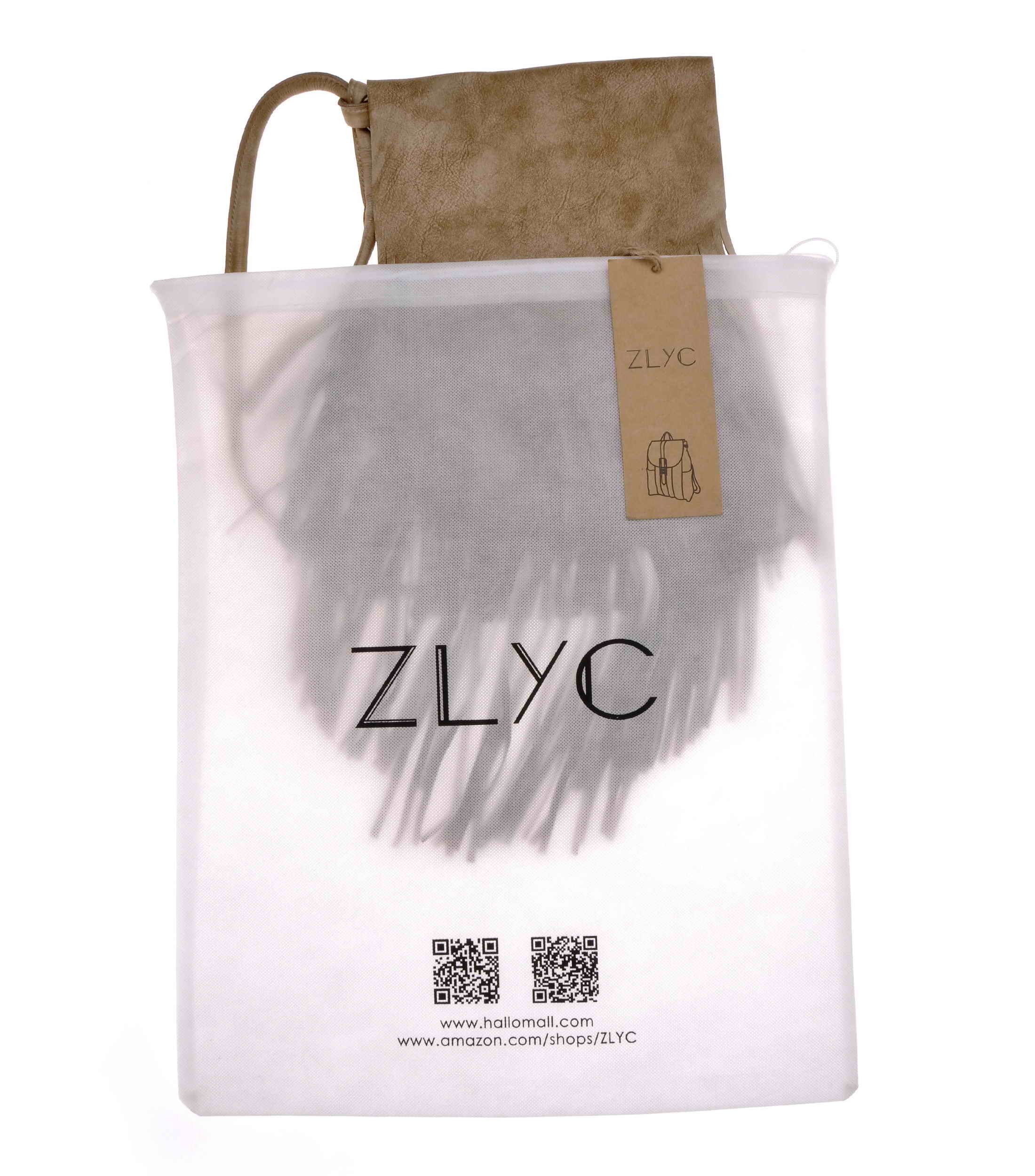 ZLYC Women Bohemian Dip Dye Leather Fringe Bag Pouch Tribal Tassel Cross Body Bag Purse, Khaki