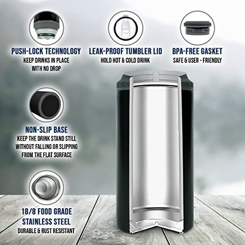 winorax Viking 4-in-1 Tumbler Can Cooler Vikings Celtic Slim Can Holder 16oz Tumblers Stainless Steel Insulated with Lid