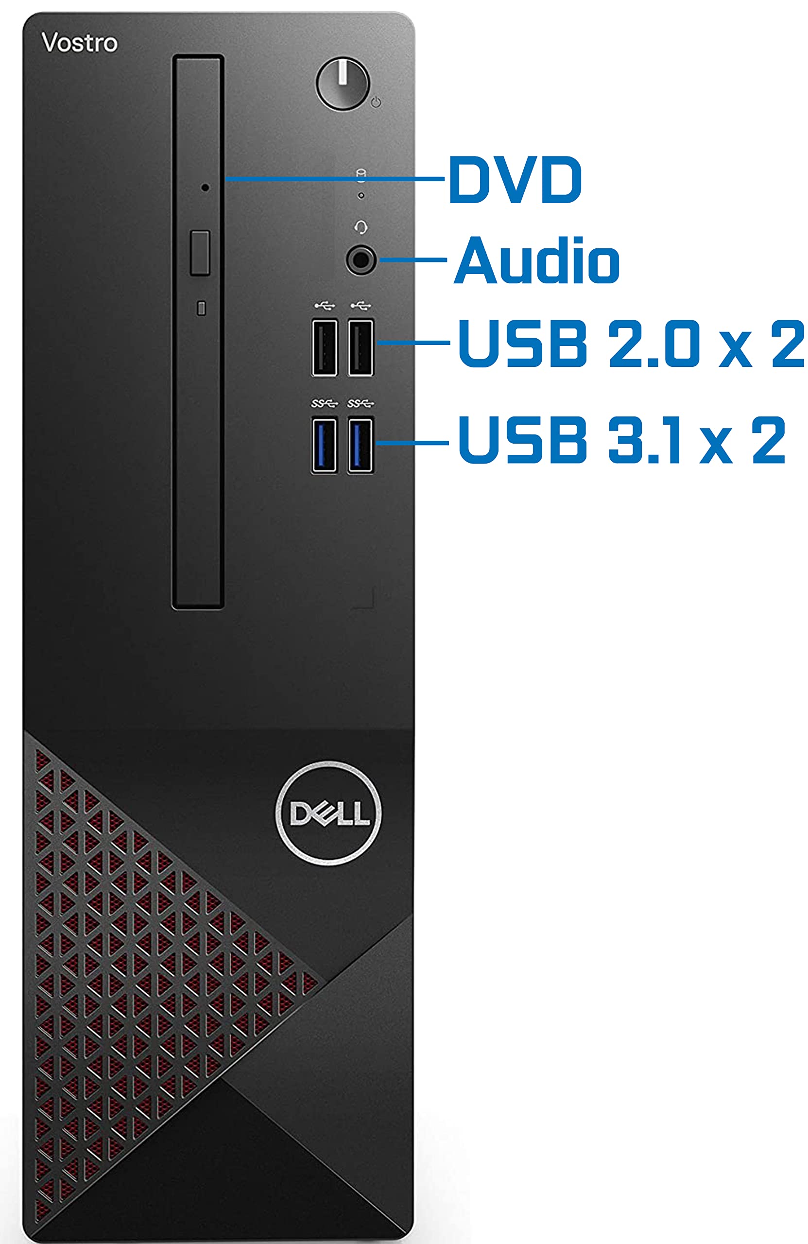 Dell Vostro 3681 Small Form Factor Desktop - Intel i5-10500 Upto 4.5GHz, 16GB RAM, 512GB NVMe SSD, Intel UHD Graphics 630 4K Support, DVD, HDMI, VGA, Wi-Fi, Bluetooth - Windows 10 Pro