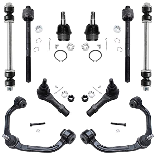 Detroit Axle - Front End 10pc Suspension Kit for Ford Ranger Mazda B2300 B2500 B3000 B4000, 2 Upper Control Arms 2 Lower Ball Joints Inner & Outer 4 Tie Rods 2 Sway Bar Links Replacement