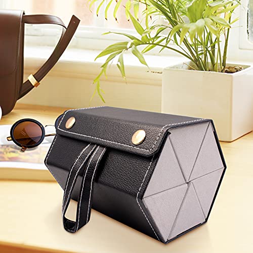 MAFENLY multiple glasses case travel Five sunglass, 5 sockets glasses case travel sunglasses organizer holder (6 PACK shiziwen green)