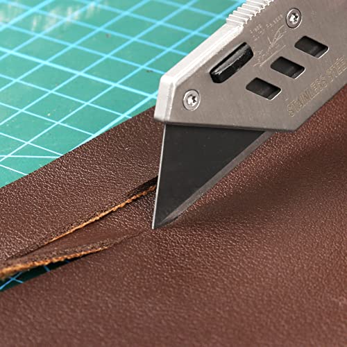 HAUTMEC 20-Pack Utility Knife Blades with a Safety Dispenser, Standard Replacement Blades for Heavy Duty Utility Knives and Box Cutters, Sharper SK2H Black Blades HT0265-2PCS