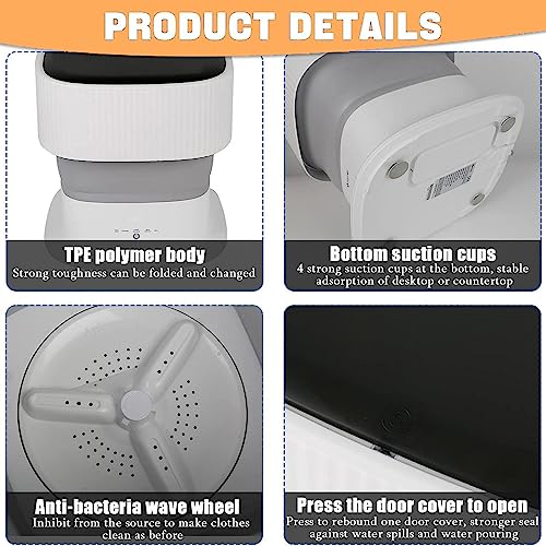 DIGBYS Mini Portable Washer, Portable Folding Washing Machine 9L with Spin Dry,Automatic Water in and Out, Washer Machine for Apartment for Small Rooms,Camping,RV Travel