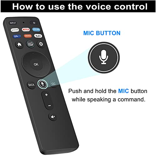 New Replacement Voice Remote Control XRT260 fit for Vizio V-Series and M-Series 4K HDR Smart TV with Shortcut App Keys Peacock Netflix PrimeVideo Disney+ Crackle TUBI Watchfree (Version 2)