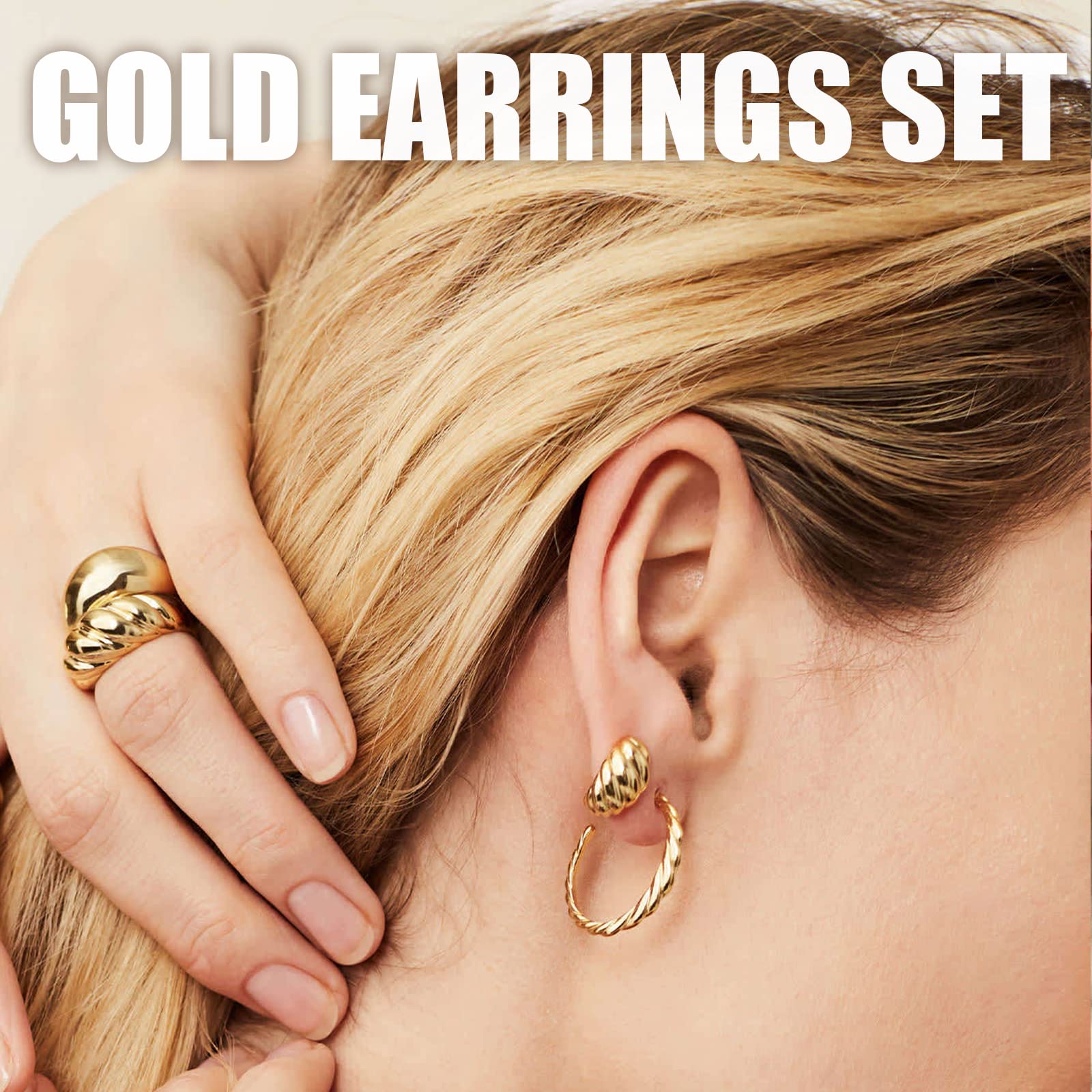 Earrings Set for Women 25 Pairs Gold Hoop Earrings Set Multipack Trendy Big Boho Statement Hoop Pearl Earrings Pack Assorted Small Stud Earrings