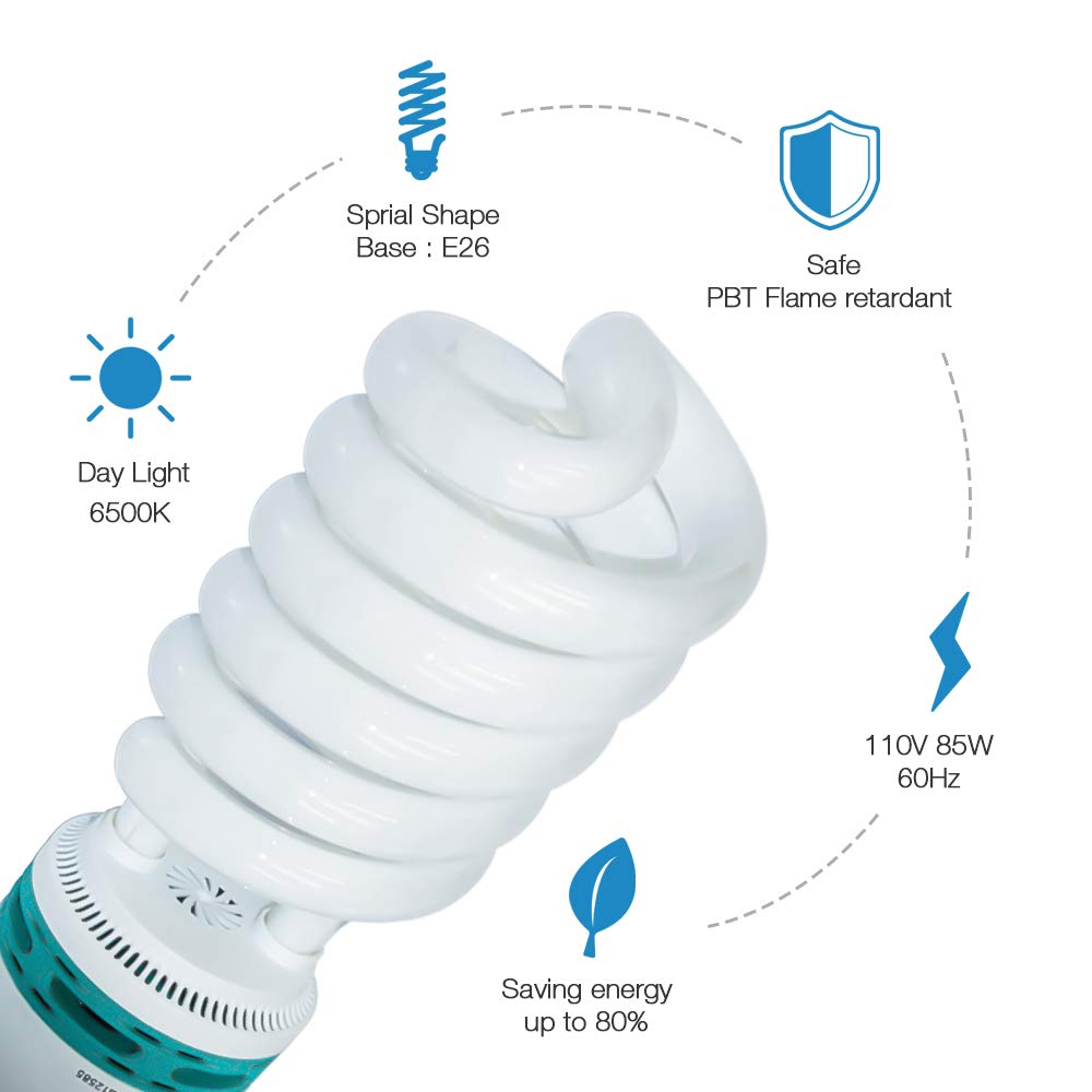 eTopLighting Digital Full Spectrum Fluorescent Light Bulb 65 Watt Daylight Energy Saving 6500K, APL2195