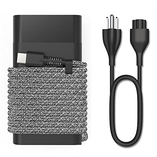 New Slim HP 65W USB-C Power Adapter Fit hp Spectre x360 Charger,Dell Latitude 7275 7370 5420 XPS 13 9250 9360 9365 9370 9380 9550 Fast Charging Type C Travel Laptop Power Adapter