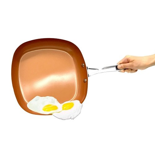 Gotham Steel Ultimate Piece All in One Chef’s Kitchen Copper Coating – Includes Skillets, Stock Pots, Deep Square Pan with Fry Basket, 15 Pc Set