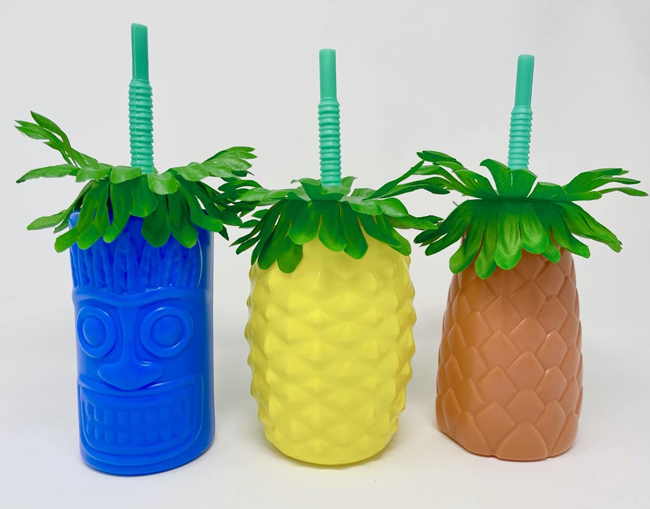 Greenbrier Luau-Themed Shaped Cups with Straws, 12 oz. - 3 Pack - VALUE - POOL PARTY