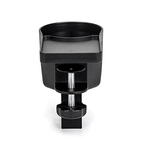MAX SMART Clamp on Pen Cup Holder for Desk w Backpack Headphone Metal Hook, Desk Organizer Caddy Organize Pencils, Markers, Paper Clips for Drawing Table, Gaming Desk, Drafting Desk and Standing Desk