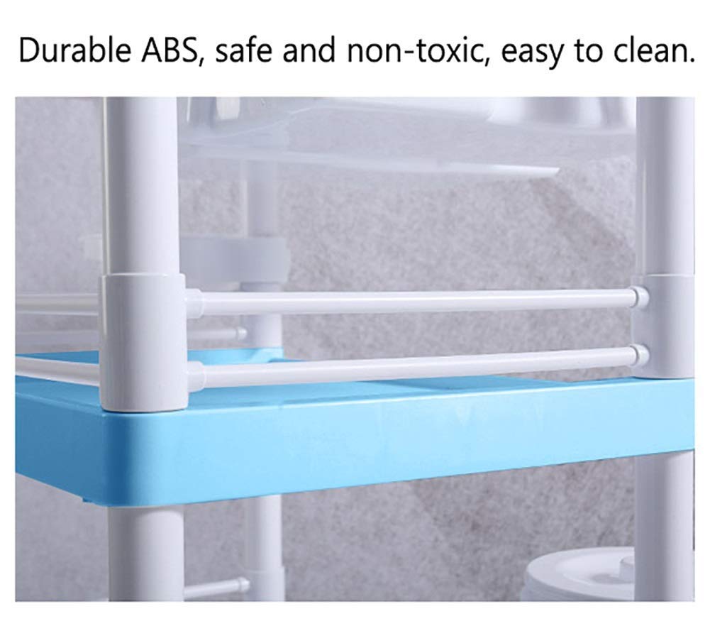 FYLZW Carts,Storage Hand Trucks,Kitchen Movable Trolleys, Multi-Tasking with Drawer Dirt Bucketbeauty Salon Euipment Trolley with Rolling Wheels,220-330Lbs Capacity/Blue/54 * 37 * 98Cm