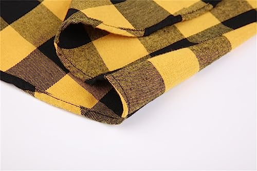 Disimlarl Fall Men's Flannel Plaid Long-Sleeved Casual Shirt Button Classic Checkered Double Pocket Shirts M512 USA 2XL Asian 8XL