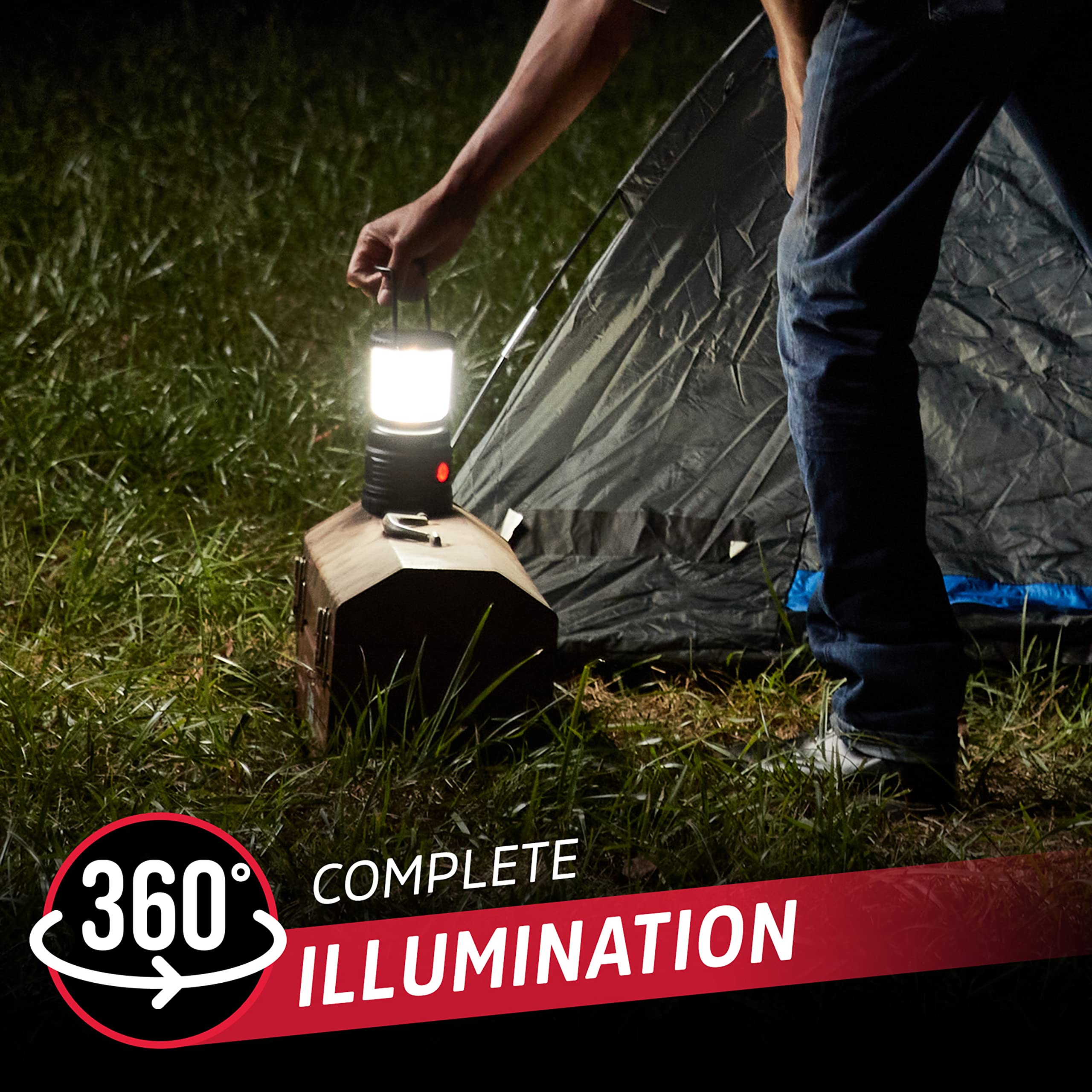 ENERGIZER LED Lantern X1500 (2-Pack), IPX4 Water Resistant Tent Lights, Super Bright Battery Powered Lanterns for Camping, Outdoors, Emergency