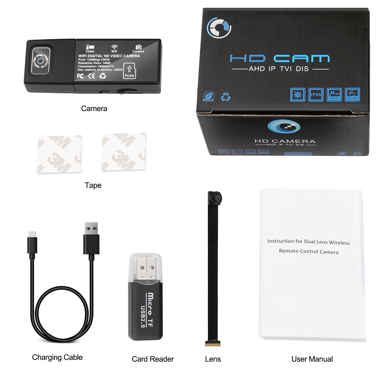 Hidden Spy Camera,1080P WiFi ,Mini, Portable Wireless Security Cameras Video Recorder IP Cameras Nanny Cam with DIY Interchangable Lens/Motion Detection for Indoor Outdoor Monitoring