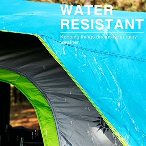 EVER ADVANCED 6 Person Blackout Camping Tent Instant Cabin Tents for Family with Rainfly, 60s Easy Setup, Water-Resistant, Blue