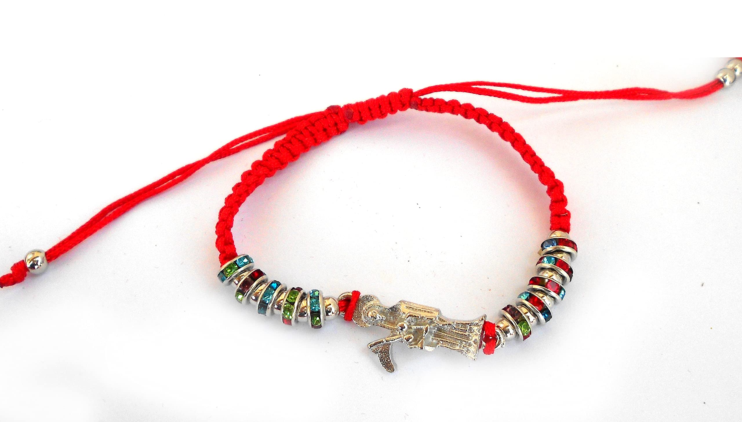 Dijkoo String Saint Death Grim Reaper Bracelets/Pulsera de Hilo Rojo Santa Muerte Set of 3