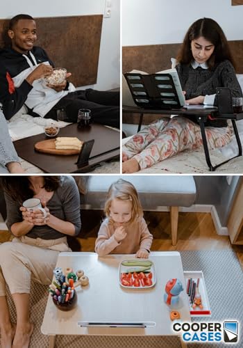 Cooper Mega Table Plus [Premium XXL Extra Large] Laptop Lap Desk & Book Stand | Multifunctional Foldable Lap Desk, Laptop Desk for Bed, Portable Desk, Laptop Pad, Lapdesk Laptop Lap Tray (White Oak)