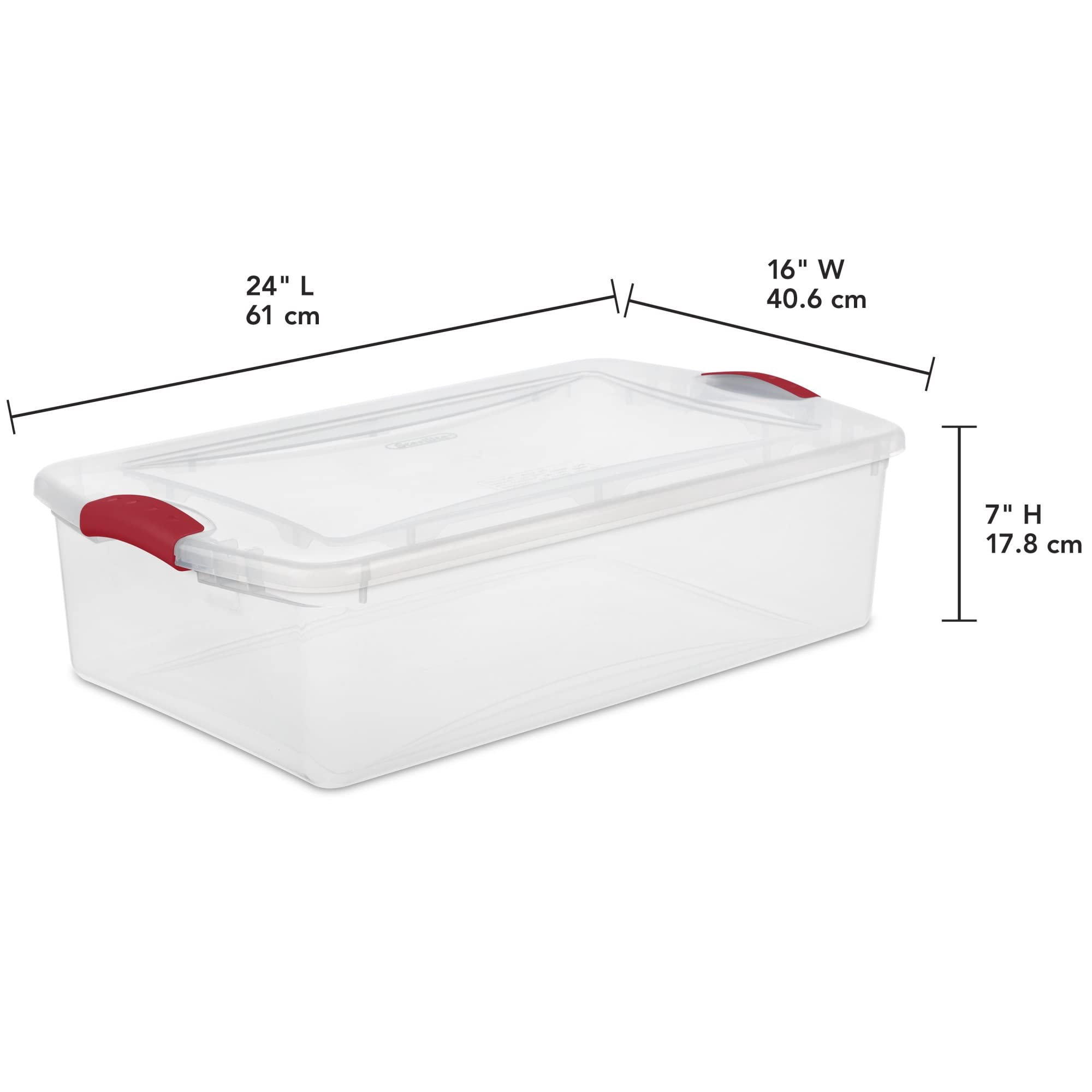 EtixXl 32 Qt. Latch Box Plastic, Stadium Blue, Set of 6 (Color : Infra Red)