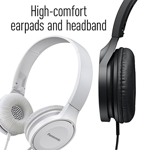 Panasonic Lightweight Headphones with Microphone, Call Controller and 3.9 ft Audio Cord Compatible with iPhone, BlackBerry, Android - RP-HF100M-P - On-Ear Headphones (Pink)