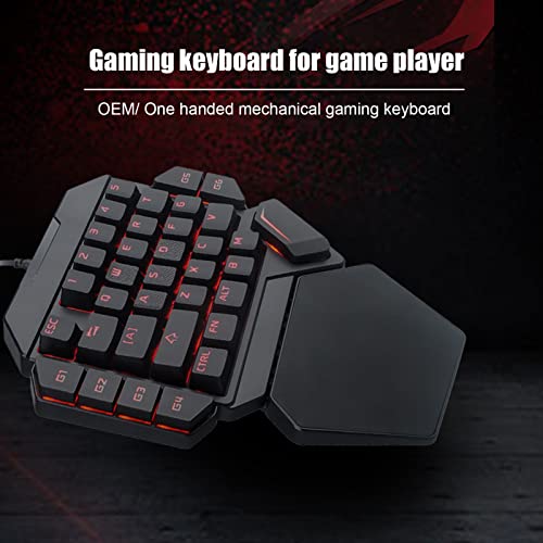 One Handed Keyboard, One Handed Gaming Keyboard Plug and Play Programmable Keys RGB Backlit Ergonomic Design for Home for Dorm for Game