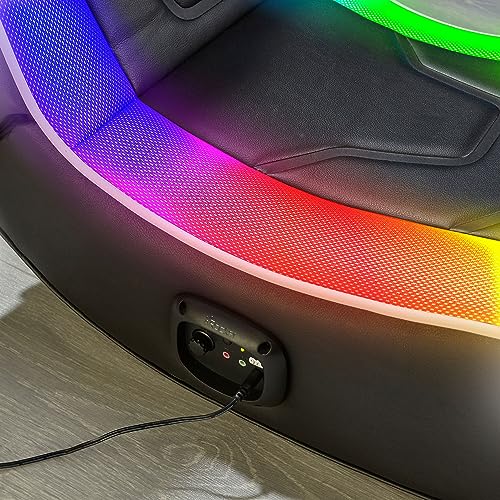 X Rocker Chimera RGB LED Floor Rocker Gaming Chair for Kids, Youth Aged 5-9, Built in Audio System, Foldable, 5110101, 29.1 x 16.5 x 26.7", Black