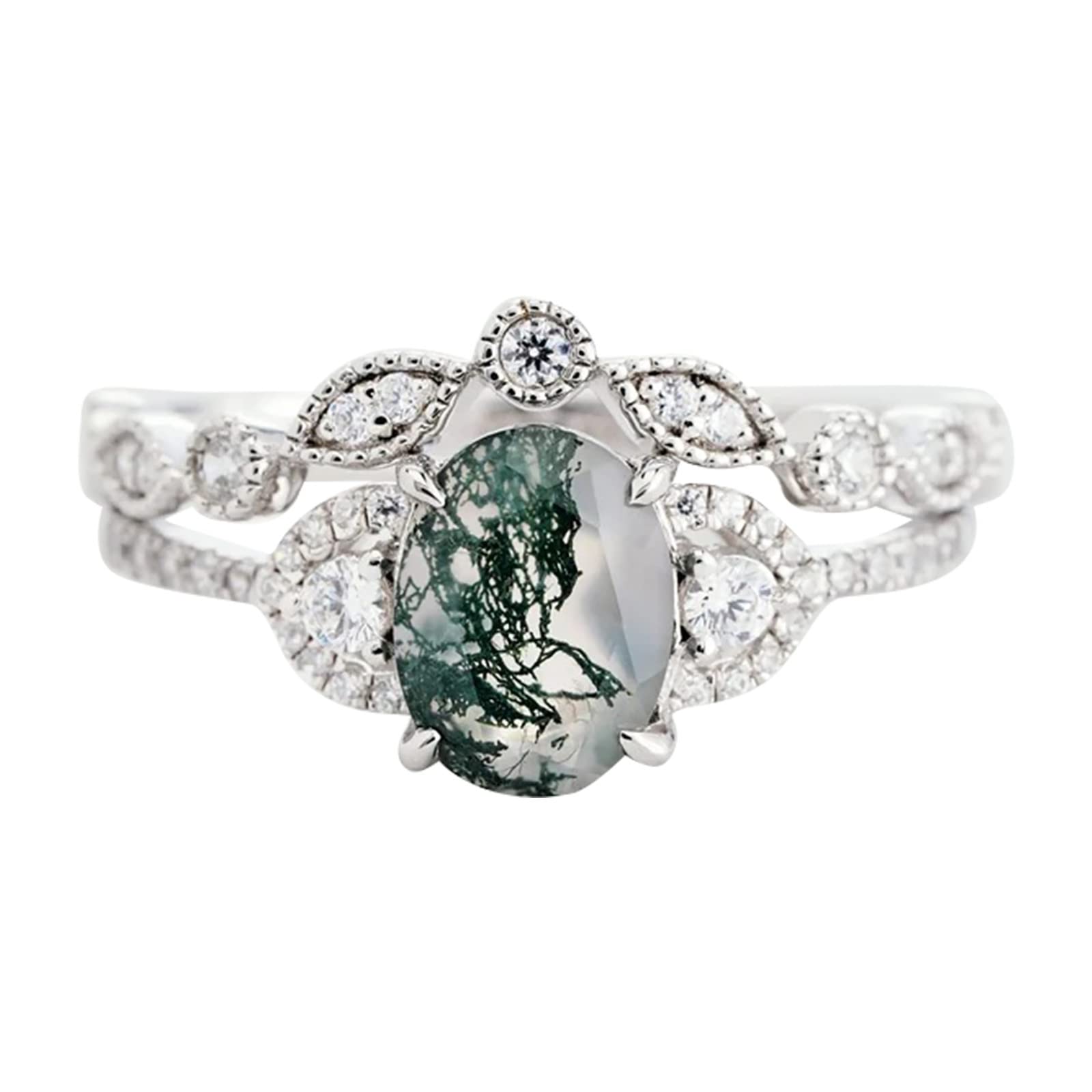 Engagement Rings for Women,Statement Gold RingsWhite Topaz Sterling Silver Ring Birthday and Christmas Gift for Her