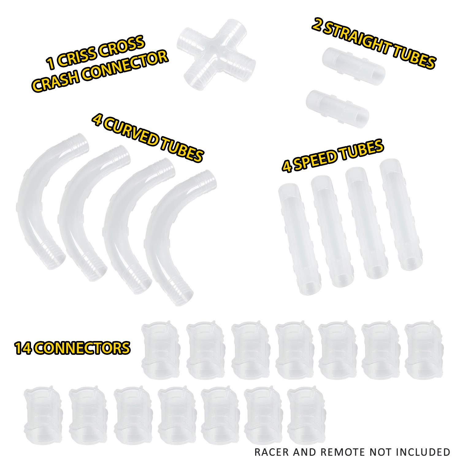 Zoom Tubes RC Car Trax, 25-Pc Tubular Expansion Kit, Racer NOT Included (As Seen on TV)