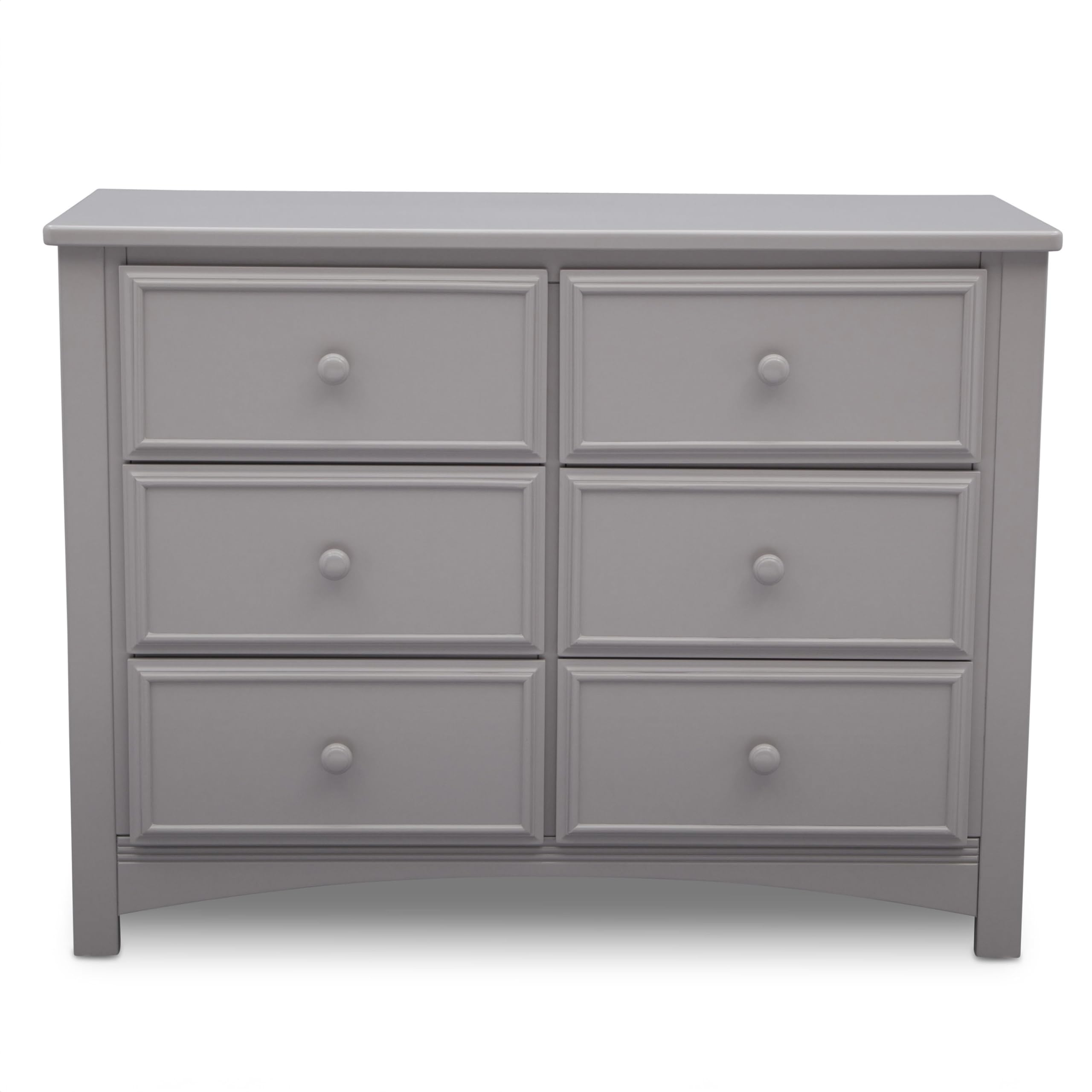 Delta Children Unisex Nursery 6 Drawer Double Dresser, Greenguard Gold Certified, Grey,