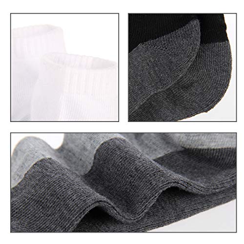 COOVAN 10 Pairs Mens Cushion Ankle Socks Men 10 Pack Low Cut Comfort Breathable Casual Socks