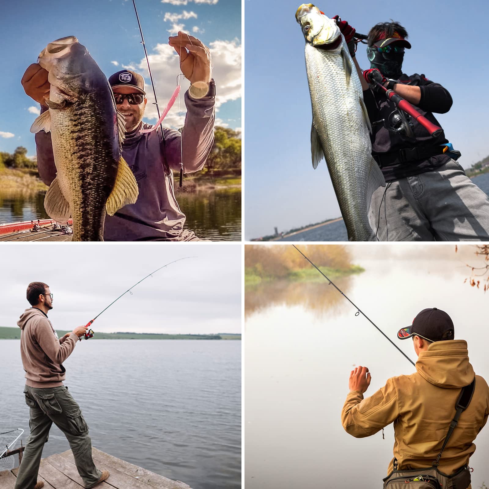 Fertilundant Casting Fishing Rod, 6.9Ft Durable Combo Lightweight Sensitive Fishing Pole,2pcs Design Carbon Fiber UL Casting Seafishing Rod