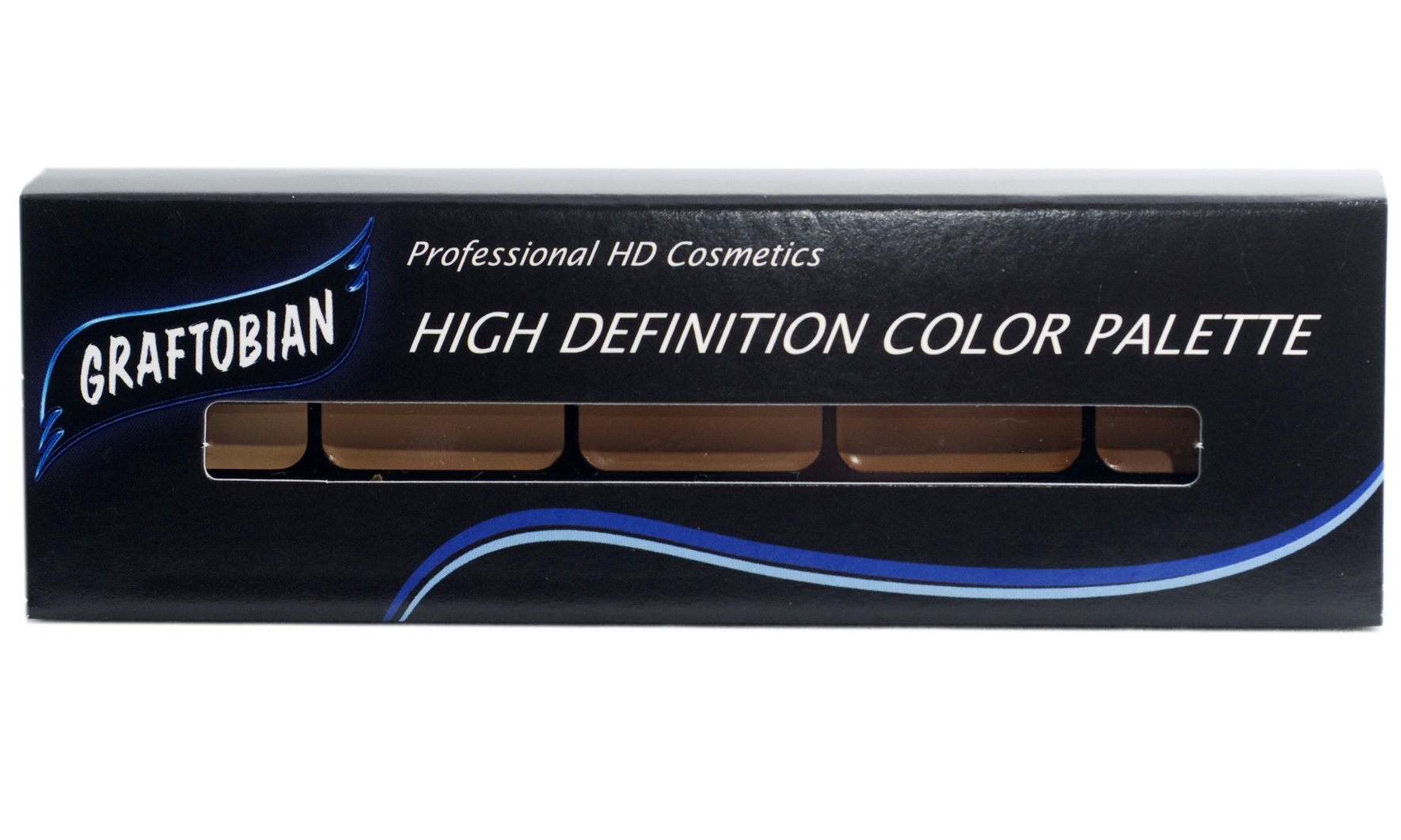 Graftobian HD Glamour Crème Foundation Palette (Warm #2) - High Definition 5 Color Makeup Palette, Cream Based Foundation Concealer and Contour Palette, Full Coverage - Medium Warm Skin Shades